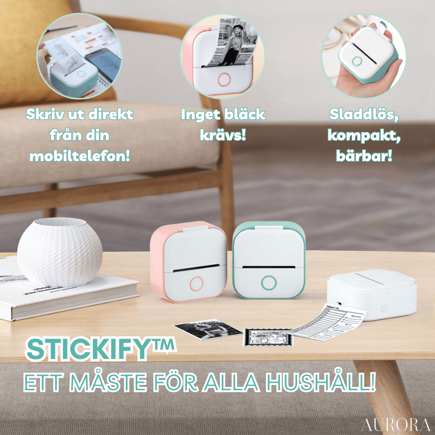 SISTA DAGEN 60% RABATT | Stickify™ - Skriv ut direkt från din mobiltel – Aurora Stockholm